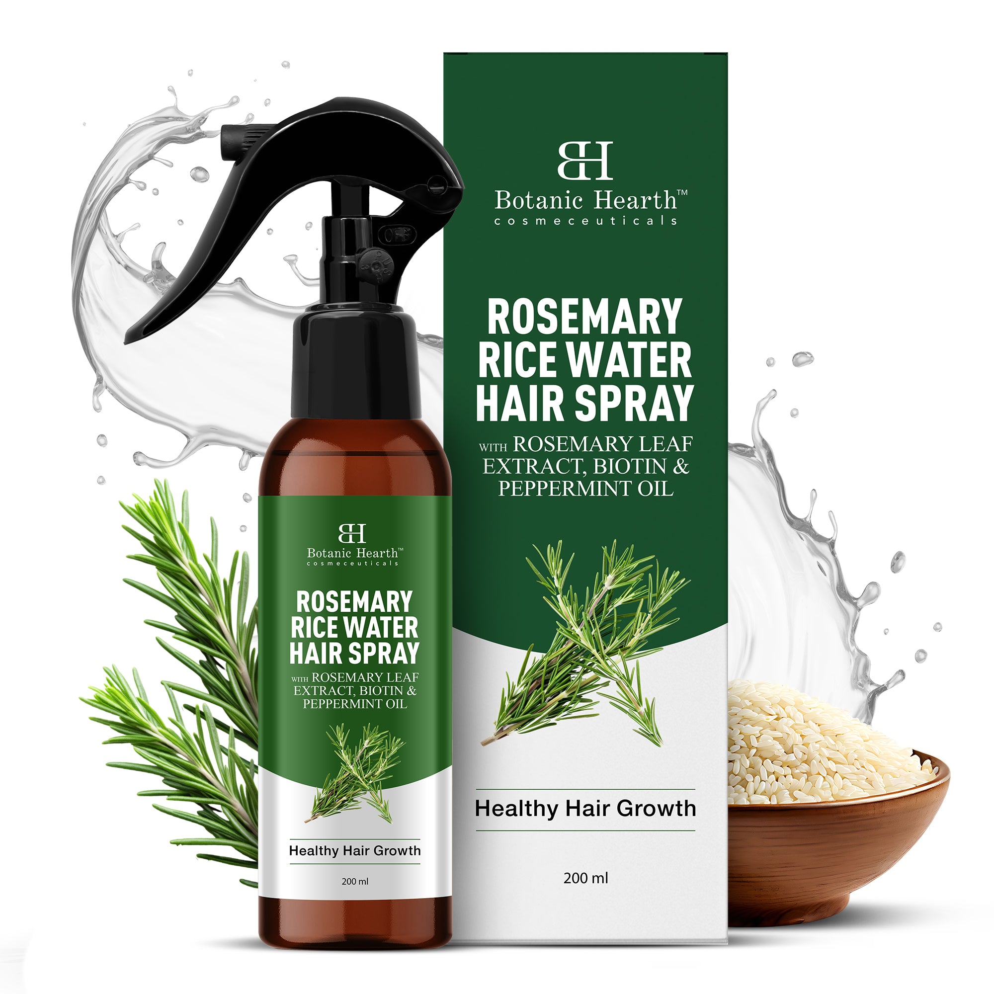 Rosemary Rice Water Hair Spray - 200ml – Botanic Hearth