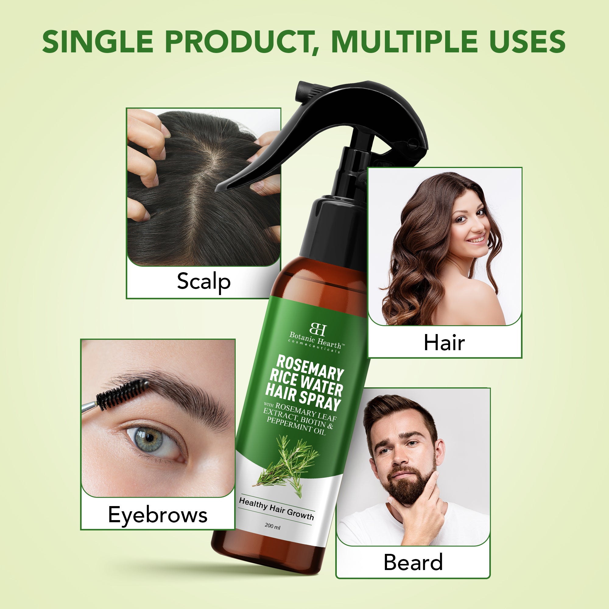 Rosemary Rice Water Hair Spray - 200ml – Botanic Hearth