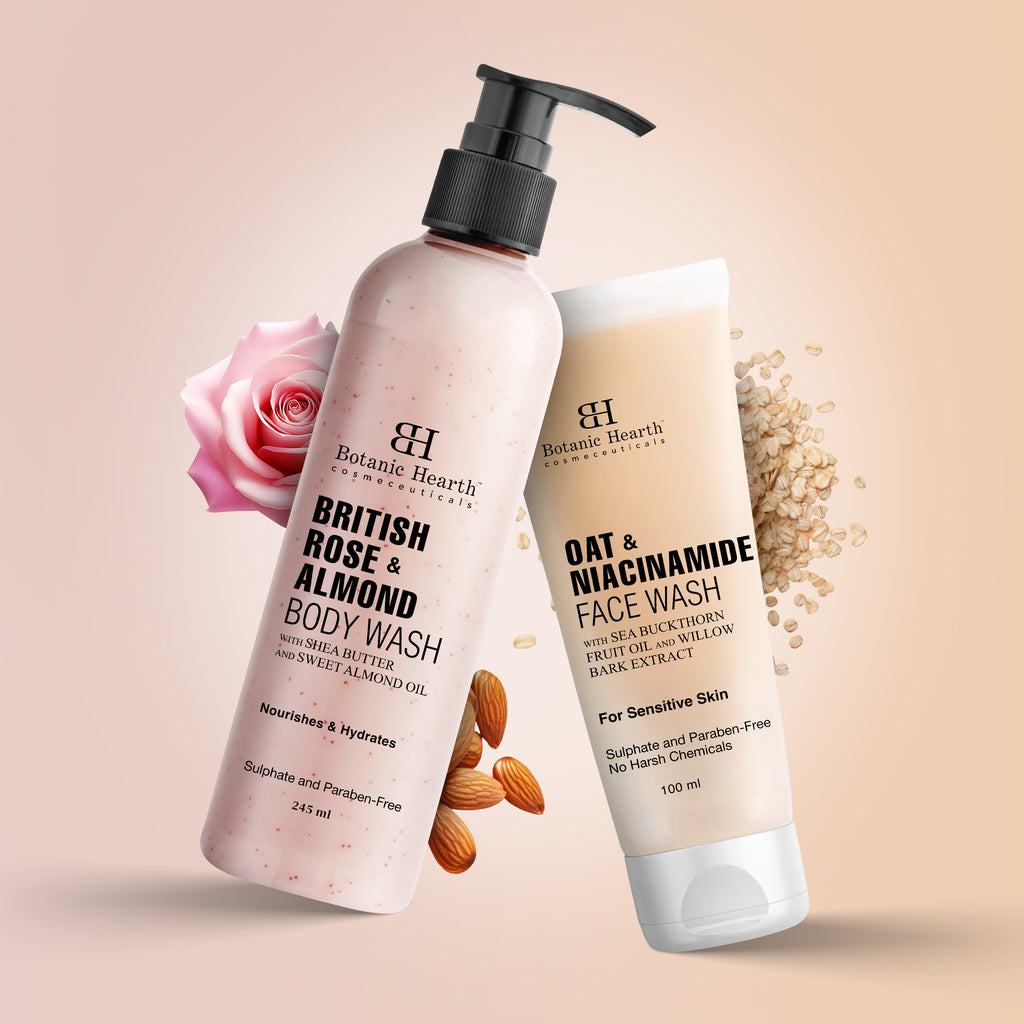 British Rose Body Wash with Oat Face Wash (Pack of 2) – Botanic Hearth