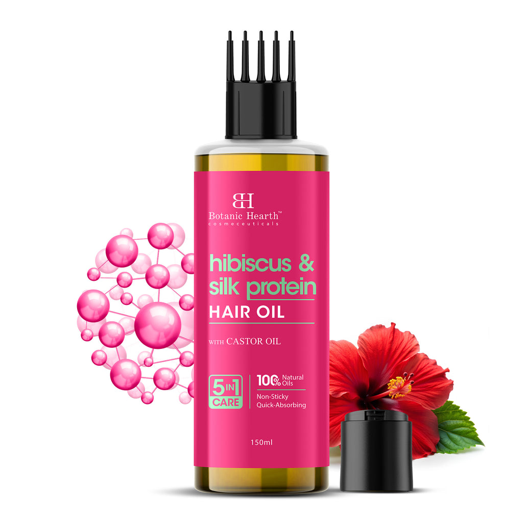 Hibiscus Silk Protein Oil for Hair Nourishment – 150ml – Botanic Hearth