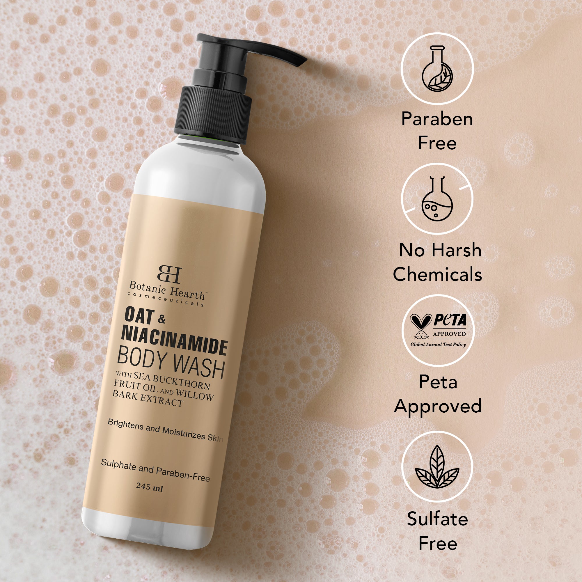 Botanic Hearth Oat & Niacinamide Body Wash 245 ml