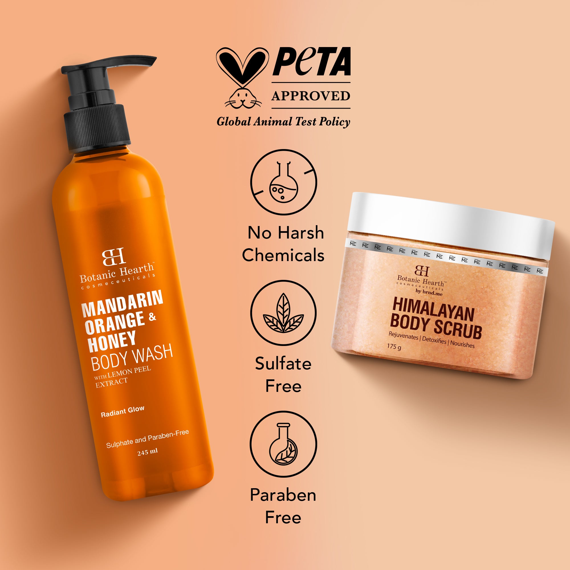 Mandarin Orange Body Wash & Himalayan Scrub Combo (Set of 2) – Botanic ...