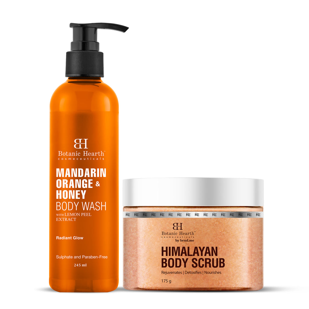 Mandarin Orange Body Wash & Himalayan Scrub Combo (Set of 2) – Botanic ...