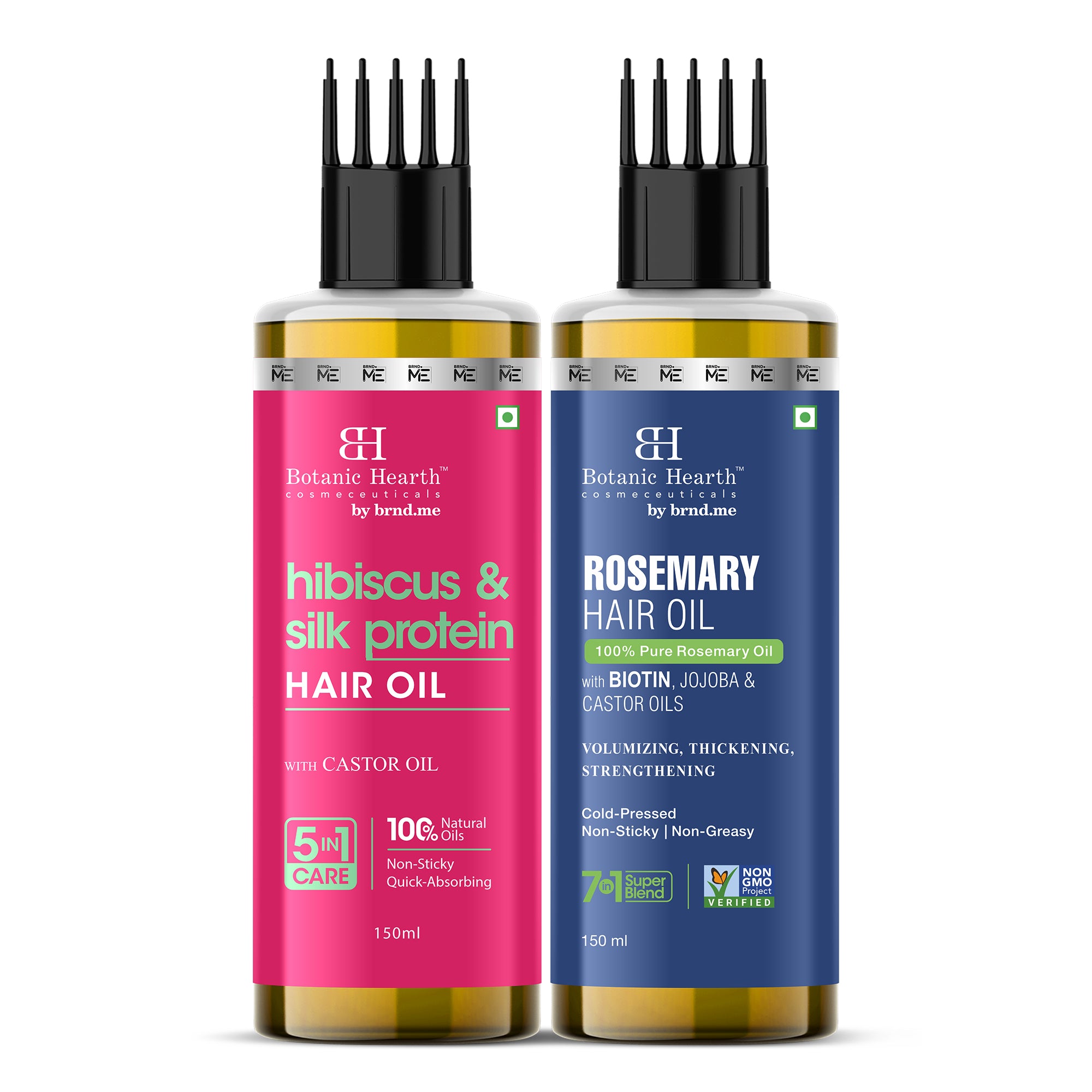 Pure Rosemary & Hibiscus Silk Protein - Hair Oil Set of 2 – Botanic Hearth