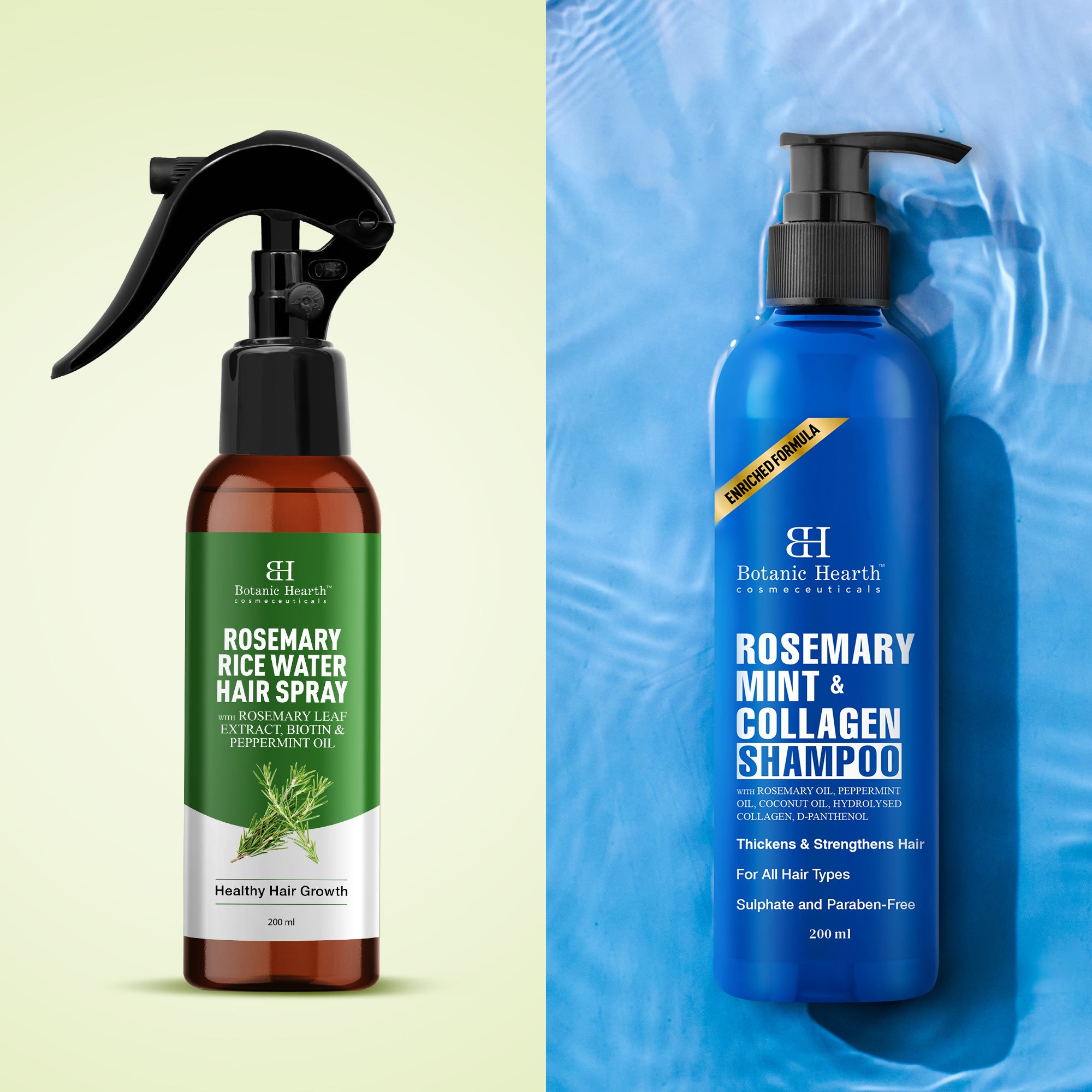 Rosemary Cleanse & Hydrate Shampoo - Spray Set – Botanic Hearth